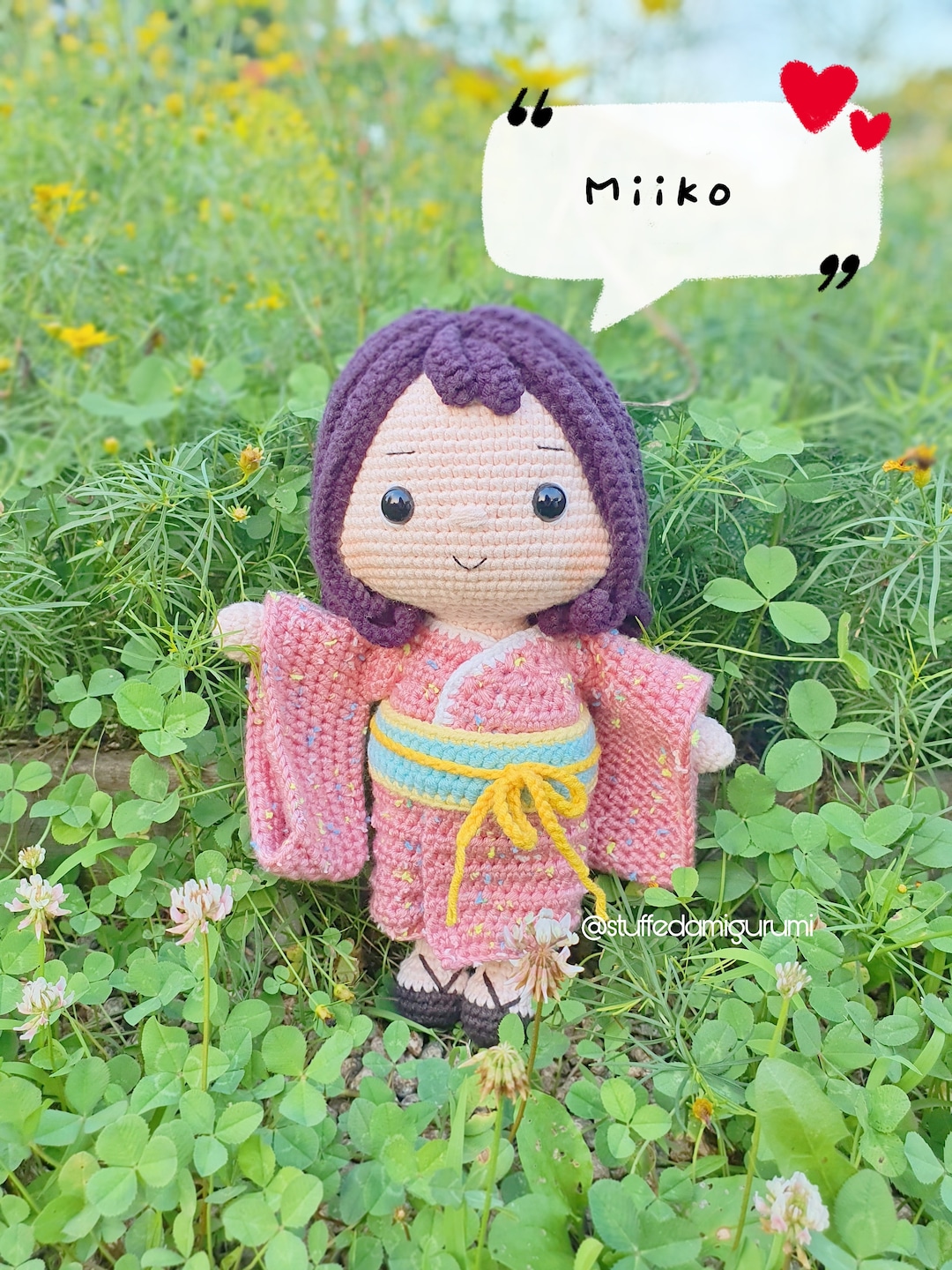 Miiko Japanese Girl Crochet Doll Pattern: Kimono, Yukata (PDF File) - Etsy