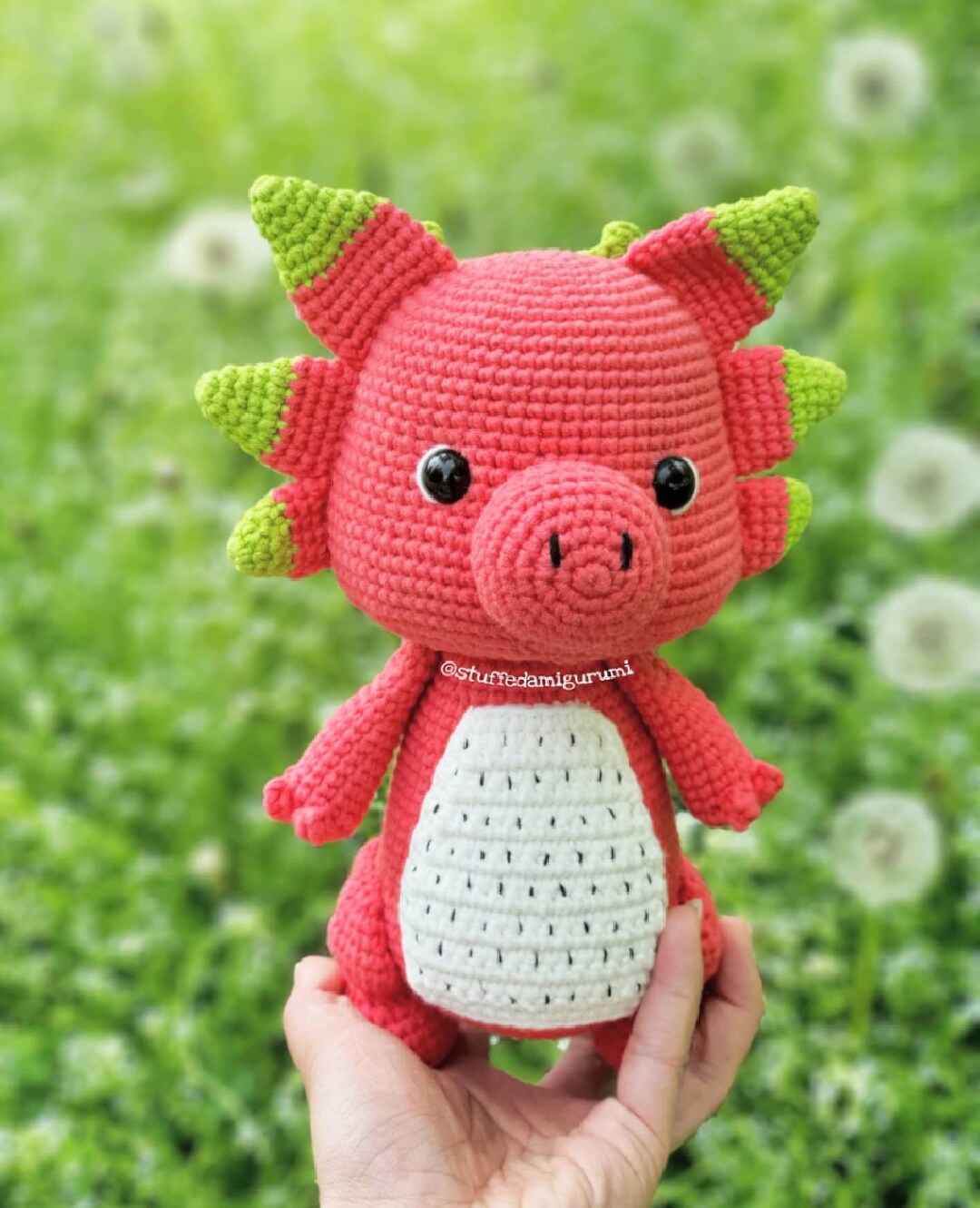 Dragon Fruit Dragon - Crochet Pattern, Crochet Dragon, Amigurumi Dragon ...