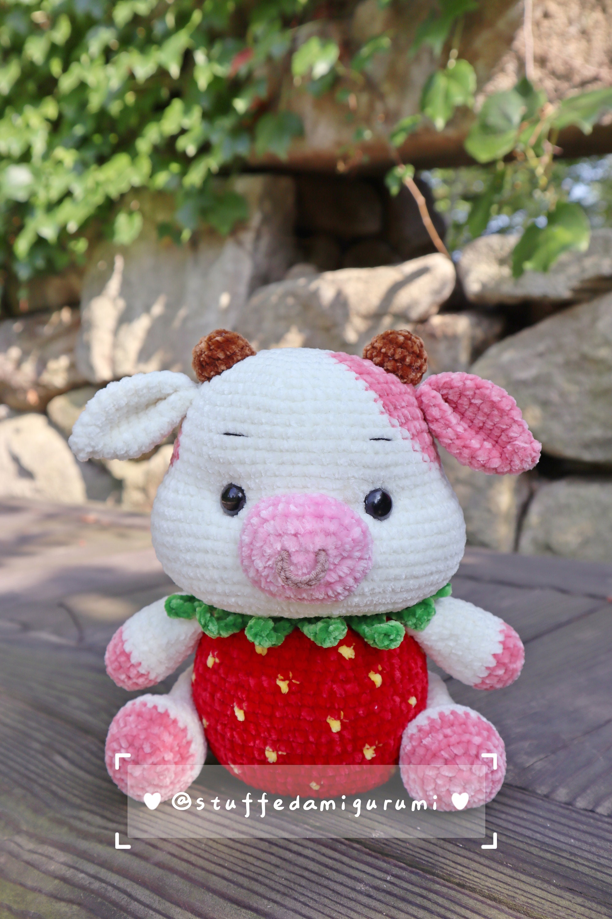 Strawberry Milk Cow Crochet Pattern Crochet Cow Dairy Cow - Etsy