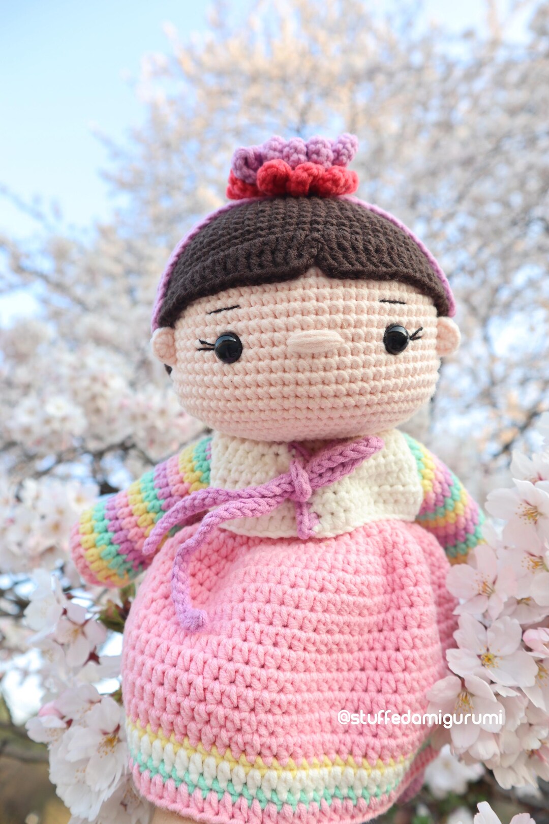 Mikyeong the Girl in Hanbok - Crochet Pattern, Crochet Doll in Hanbok ...