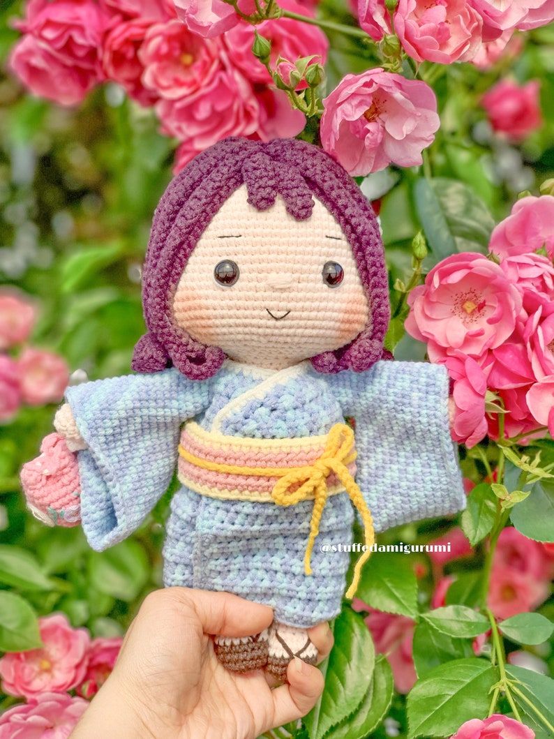 Miiko Japanese Girl Crochet Doll Pattern: Kimono, Yukata (PDF File) - Etsy