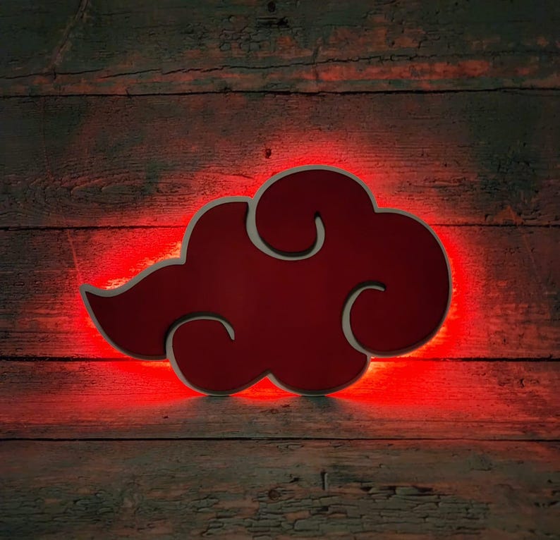 Wooden Wall Sign of the Akatsuki Cloud From Naruto - Etsy