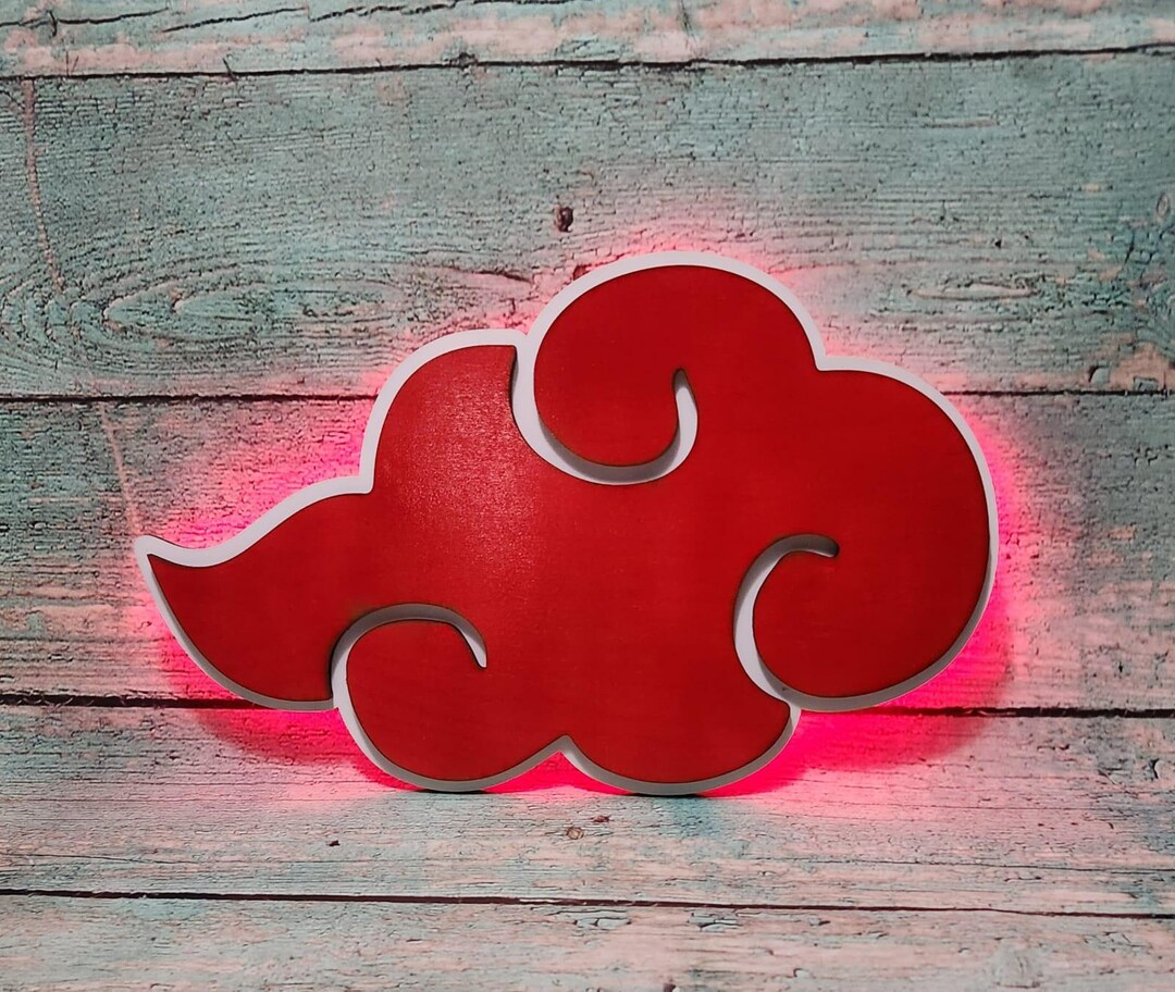Wooden Wall Sign of the Akatsuki Cloud From Naruto - Etsy
