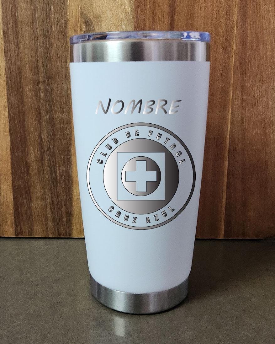 Cruz Azul Laser Engraved Tumbler 20oz, Vaso Termico Grabado De Cruz ...