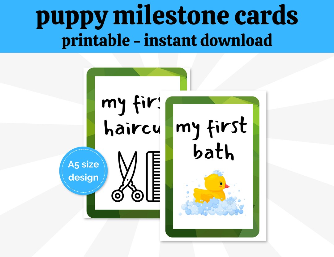 Puppy Milestone Printables, Pet Milestone Cards, Dog Milestone, Furbaby ...
