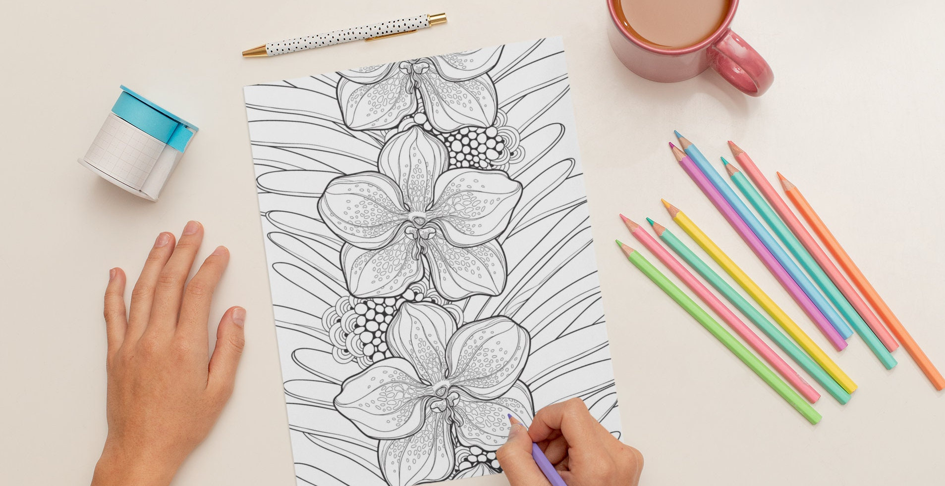 Botanic Coloring Pages, Coloring Sheets Digital Download, Botanical ...