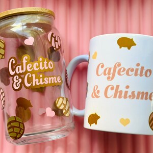 Cafecito & Chisme Iced Coffee Cup Clear Glass Beer Can Gifts for Her ...