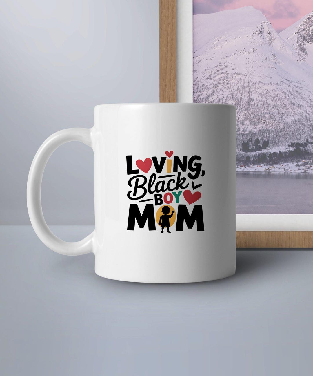 Loving Black Boy Mom Digital PNG, Text Images, 4500x5400 300dpi ...