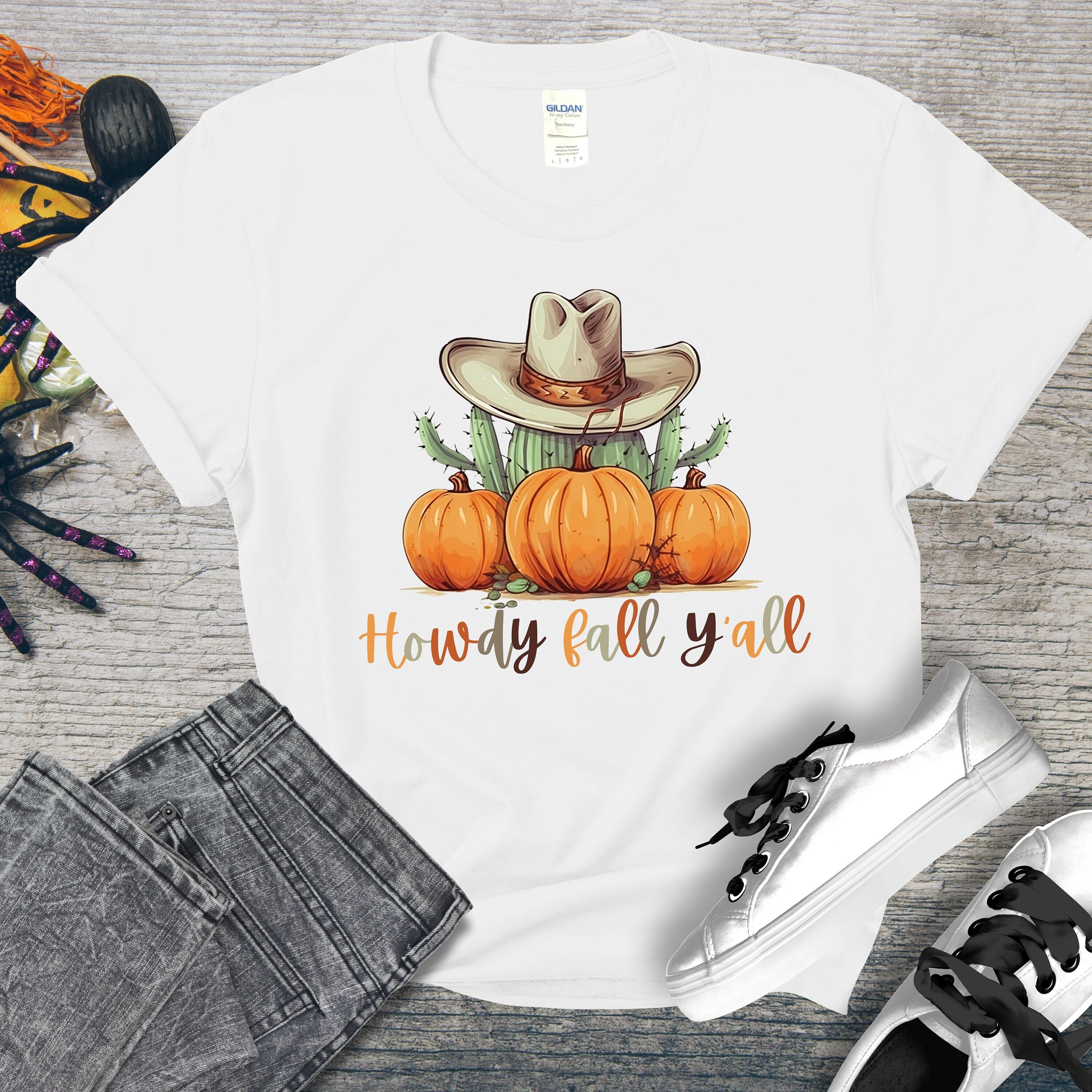 Fall Country Western T-shirt Howdy Fall Y'all Cowboy - Etsy