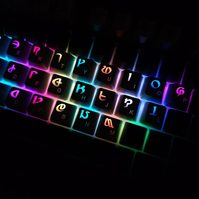 Low Profile - FFXIV Backlit Keycaps (A to Z / 26 Keycaps) | FFXIV "the ...