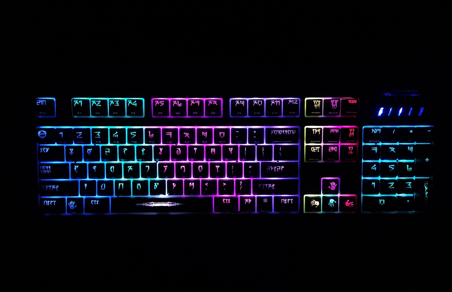 Daedric Font Backlit Keycap Set top Print Only or Top and Front Side ...