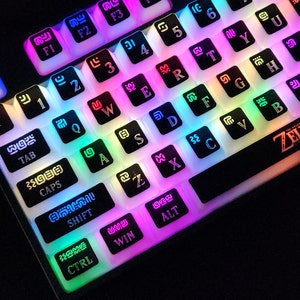 Zelda Shiekah Alphabet Pudding Keycap Set | Artisan Keycap Set ...