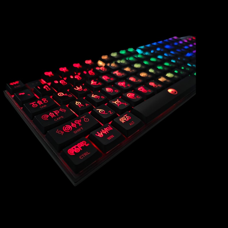 Pokemon Unown Low Profile RGB Mechanical Keyboard | Wireless Bluetooth ...