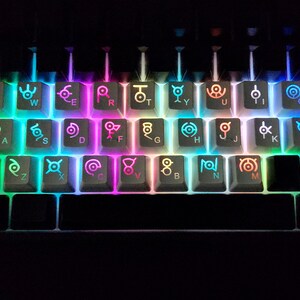 Pokemon Unown OFF WHITE Backlit Keycap Set (A to Z / 26 Keycaps ...