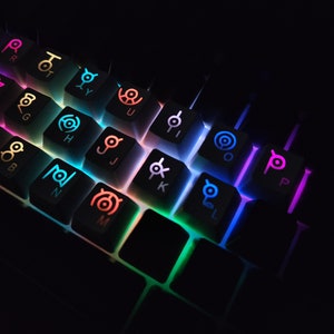 Pokemon Unown OFF WHITE Backlit Keycap Set (A to Z / 26 Keycaps ...
