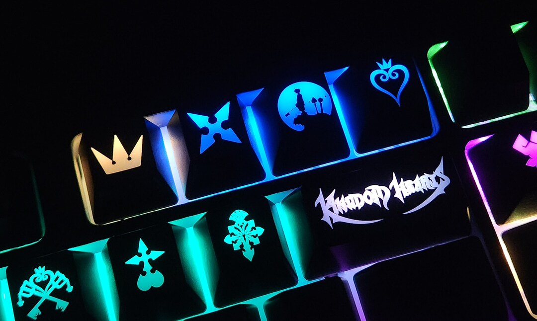 Kingdom Hearts Backlit Keycaps Set of 16 Keycaps Mechanical Keyboard ...