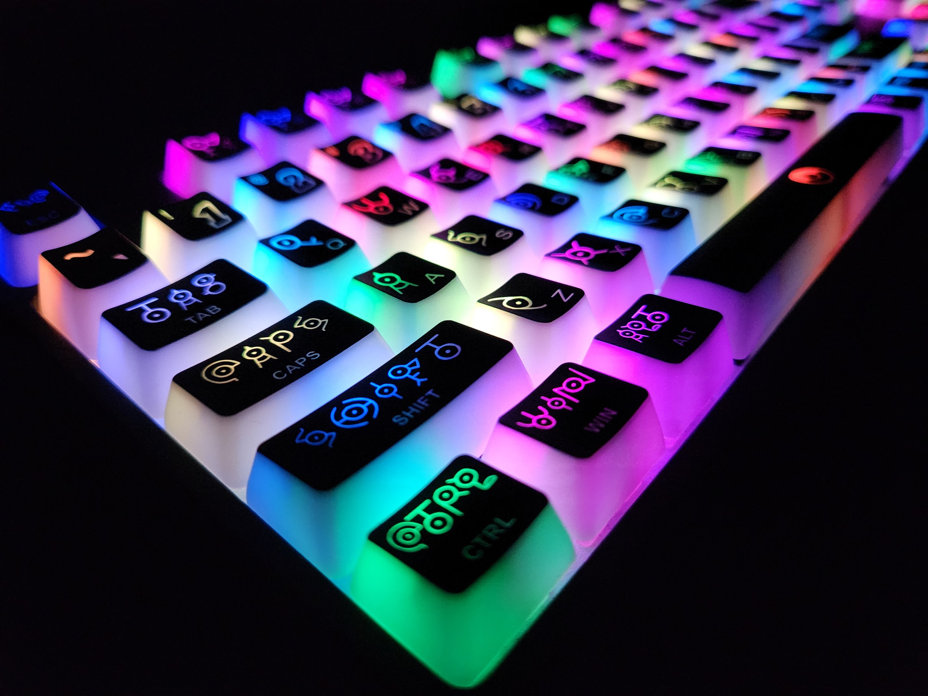 Custom Unown Alphabet Pudding Keycap Set | Artisan Keycap Set ...