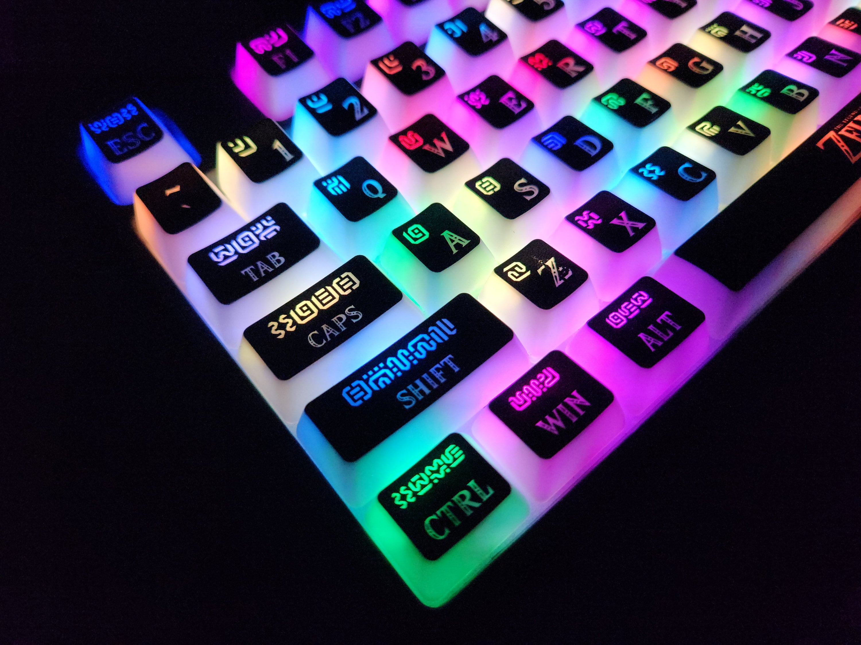 Zelda Shiekah Alphabet Pudding Keycap Set | Artisan Keycap Set ...
