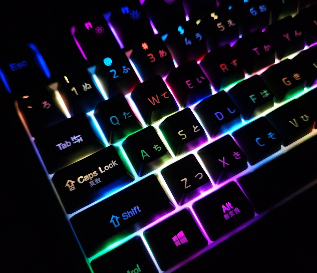 Japanese & English South-facing Legends Backlit Keycap Set | Dual ...