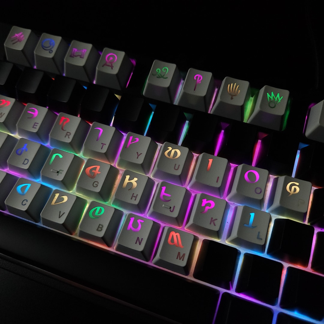 FFXIV off White Backlit Keycap Set (A to Z / 26 Keycaps) | FFXIV "the ...