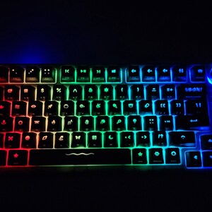 Custom Icon Theme Backlit Keycap Set (top + Front Side Print) for GMMK ...