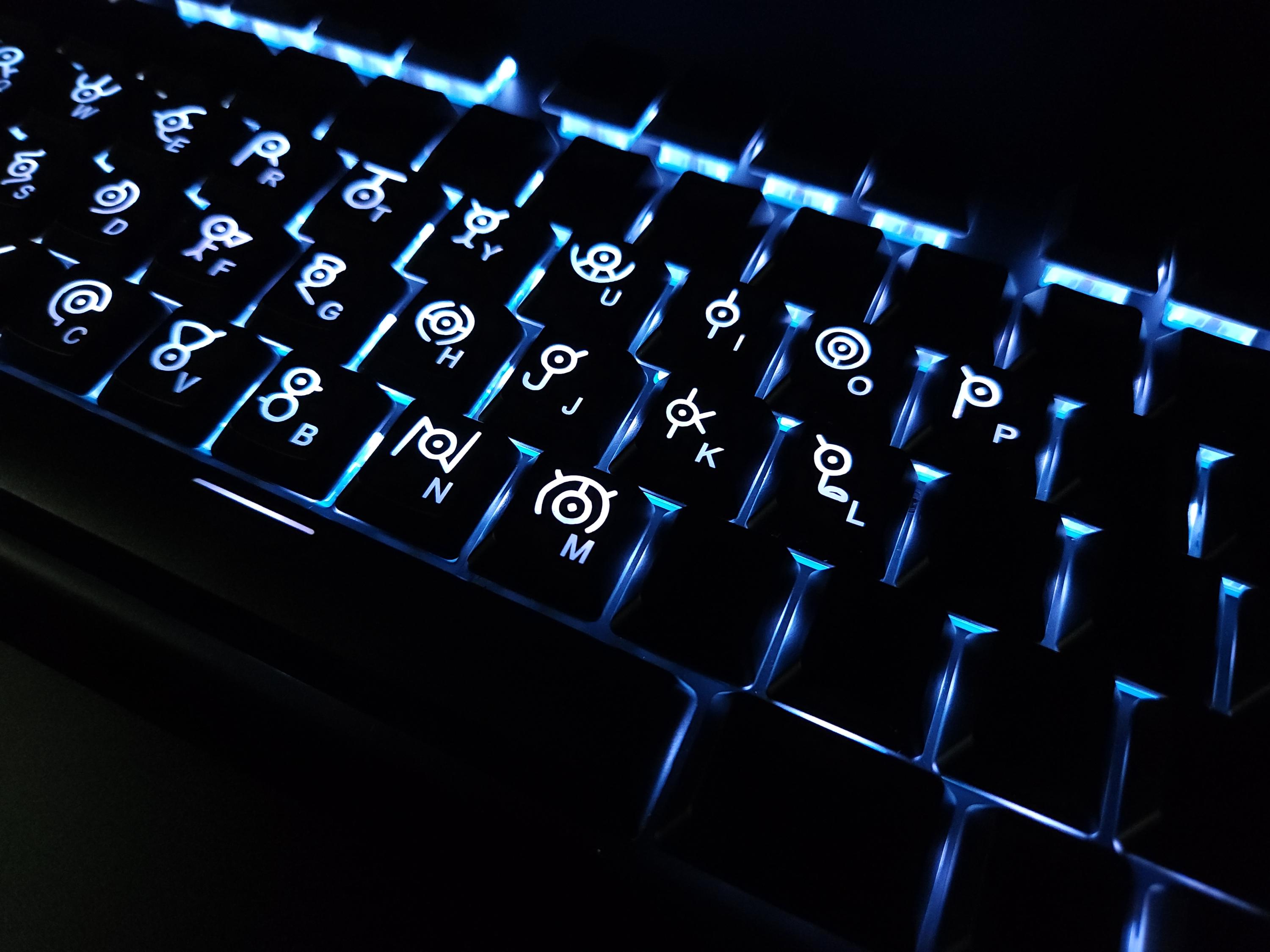 Low Profile - Pokemon Unown Backlit Keycap Set | Low Profile Mechanical ...