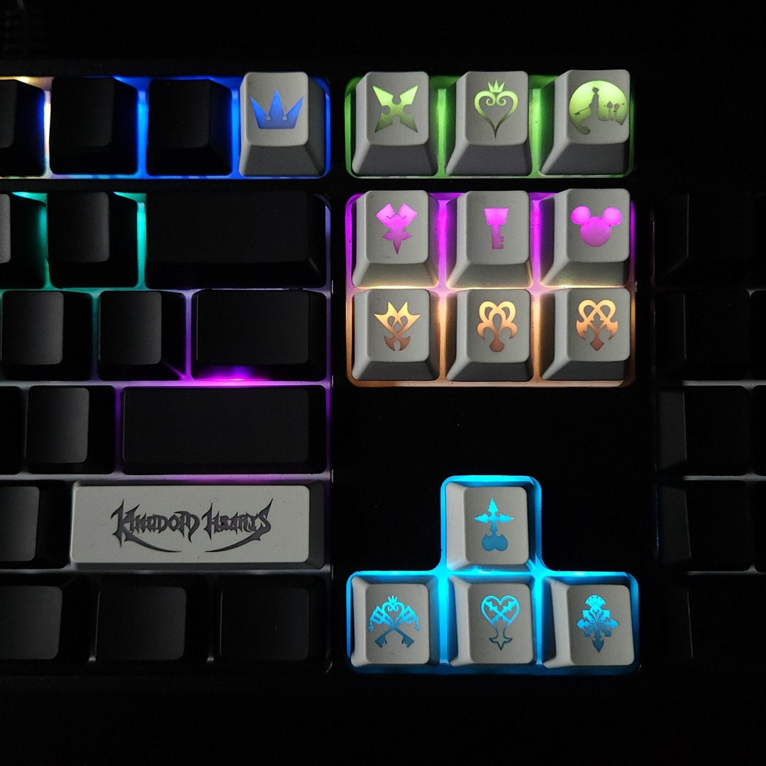 Kingdom Hearts off White Backlit Keycaps | Set of 16 Keycaps ...
