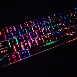 Daedric Font Backlit Keycap Set (top Print Only or Top and Front Side ...