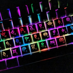 Complete Pokemon Unown Backlit Keycap Set | Full 104 / 105 Key OEM ...