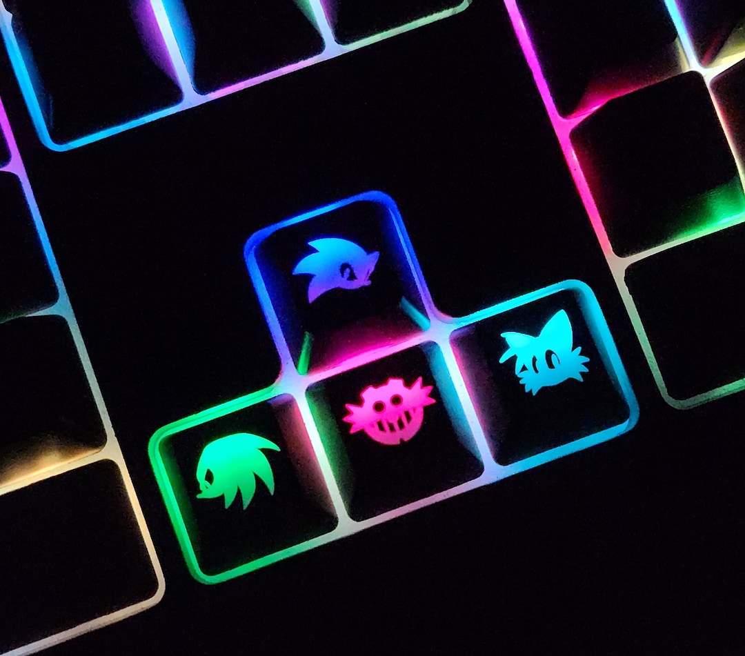 Sonic the Hedgehog Characters Backlit Keycap Pack Mechanical Keyboard ...