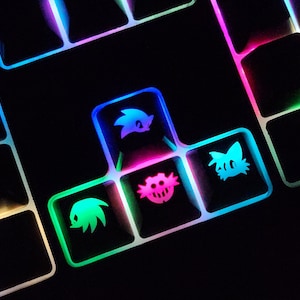 Sonic the Hedgehog Characters Backlit Keycap Pack | Mechanical Keyboard ...