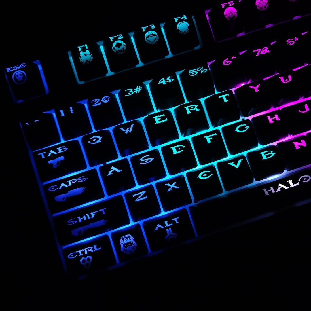 Halo Theme Backlit Keycap Set | Mechanical Keyboard Keycap Set for ...