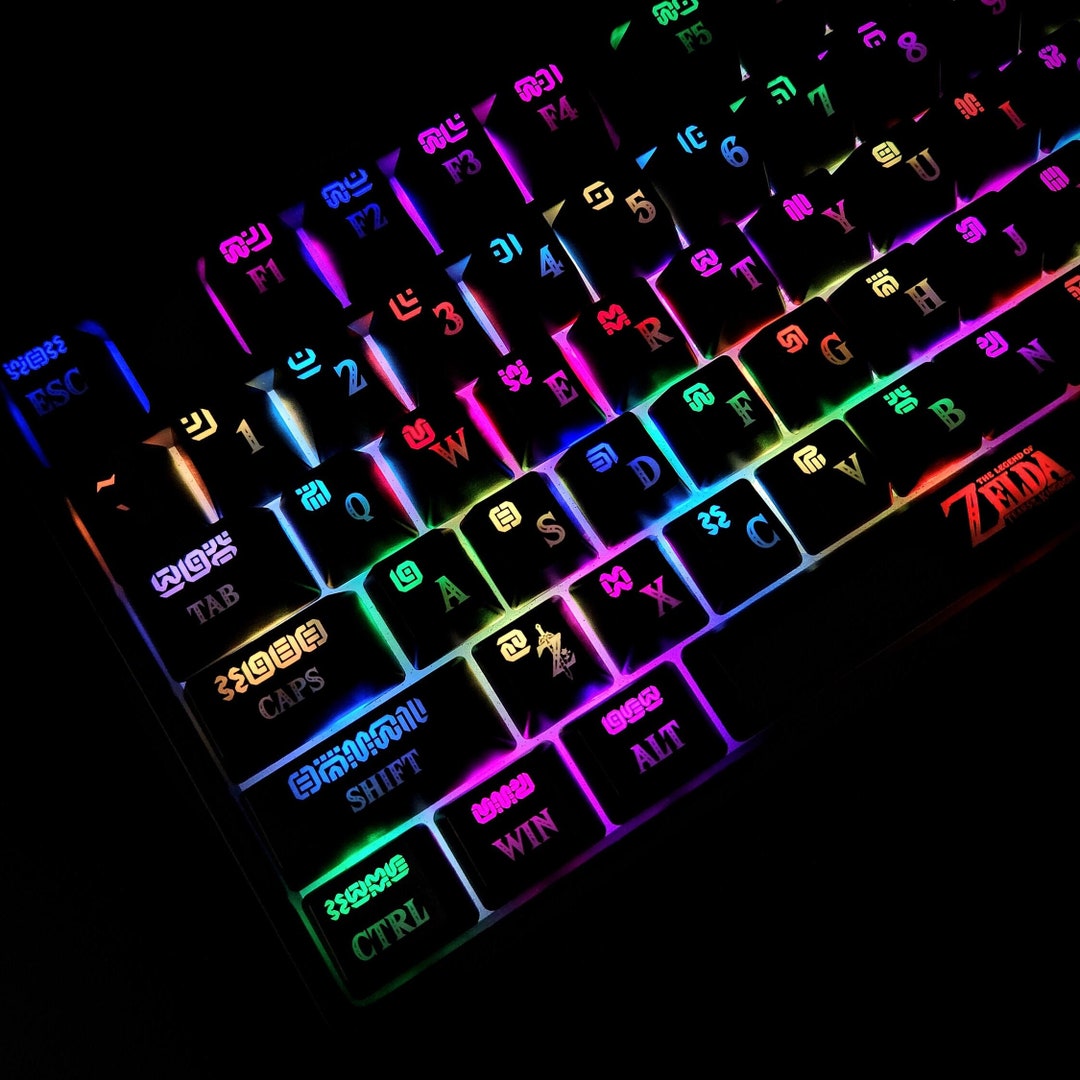 The Legend of Zelda Sheikah Alphabet Backlit Keycap Set | Artisan ...