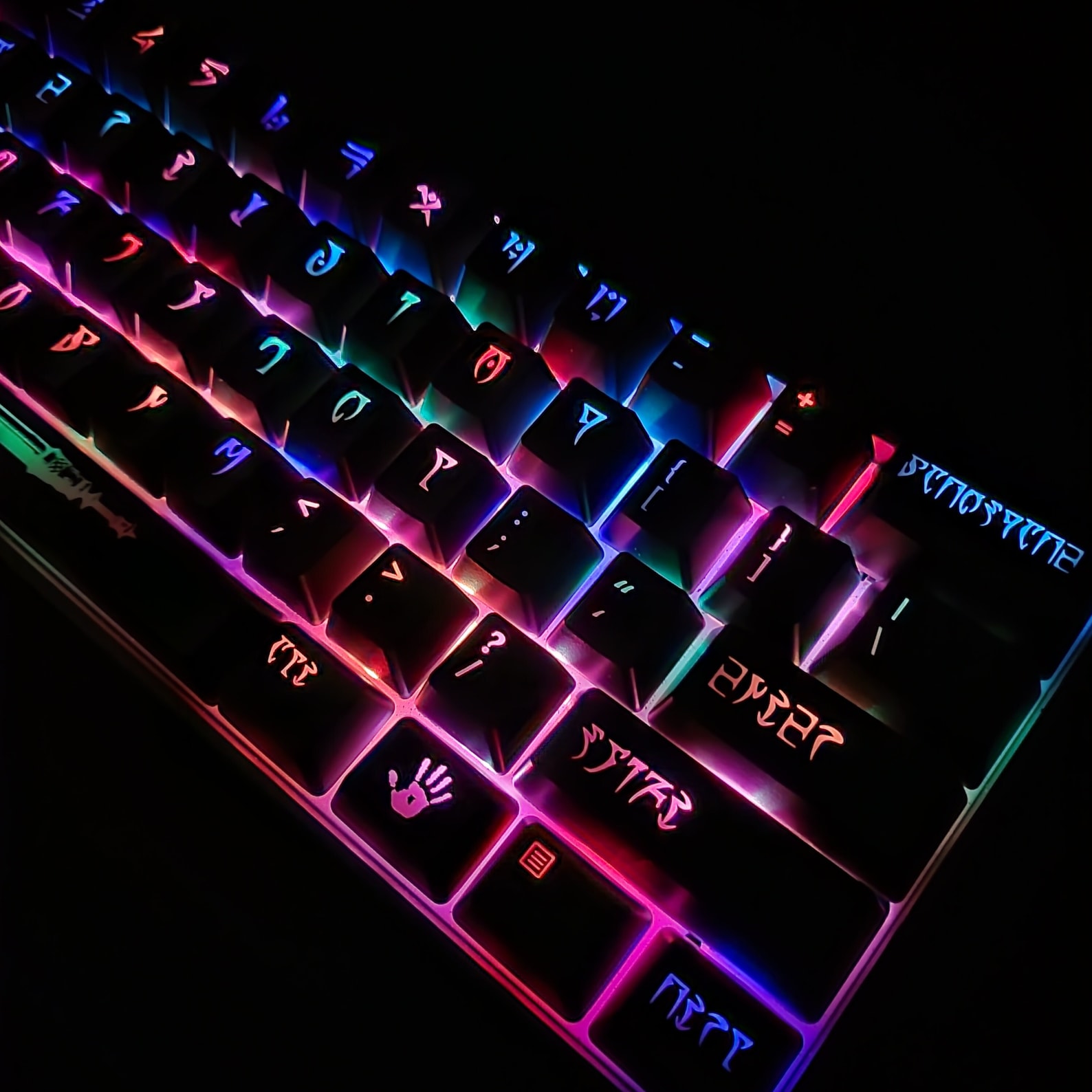 Daedric Font Backlit Keycap Set top Print Only or Top and Front Side ...