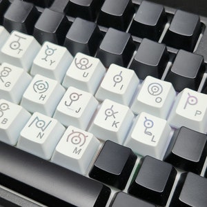 Pokemon Unown OFF WHITE Backlit Keycap Set (A to Z / 26 Keycaps ...