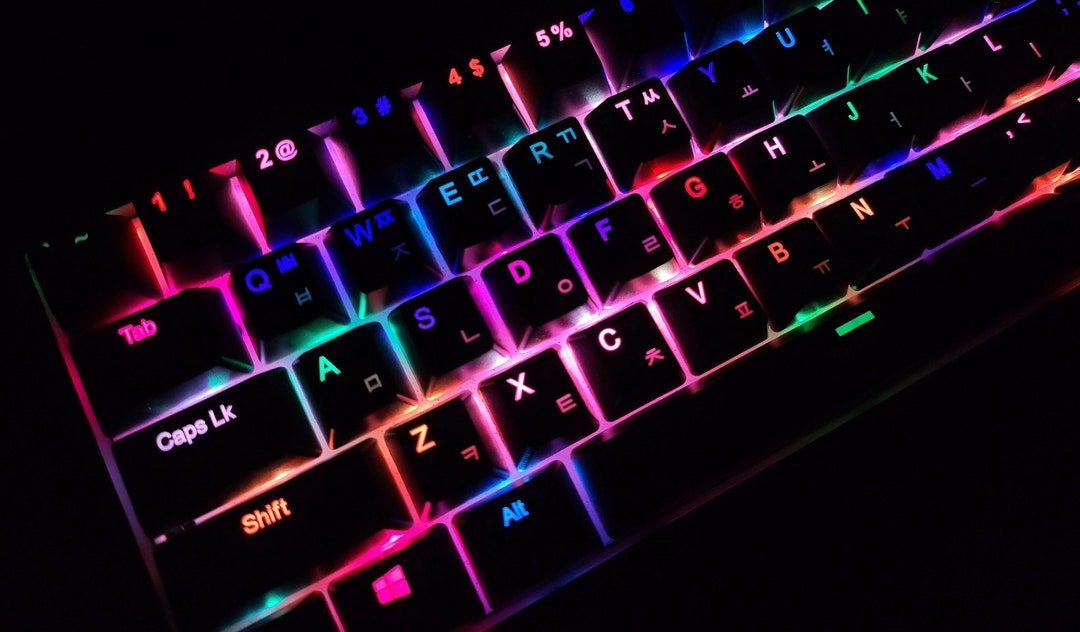English & Korean Dual Languages Backlit Keycaps Set for Mechanical ...
