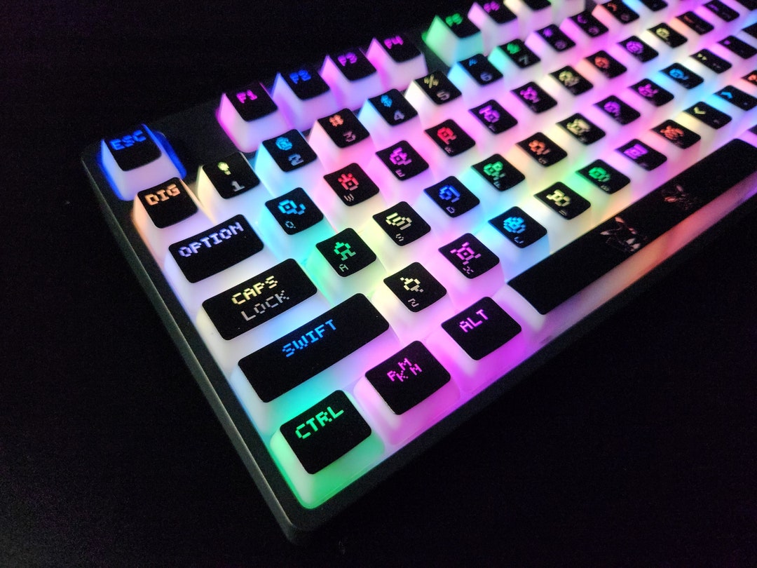 Custom Pokemon Pixelated Pudding Keycap Set | Artisan Keycap Set ...