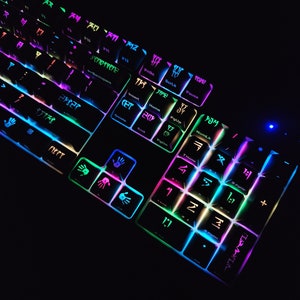 Daedric Font Backlit Keycap Set top Print Only or Top and Front Side ...
