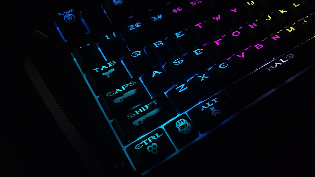 Halo Theme Backlit Keycap Set Anime Keycap Set Mechanical Keyboard ...
