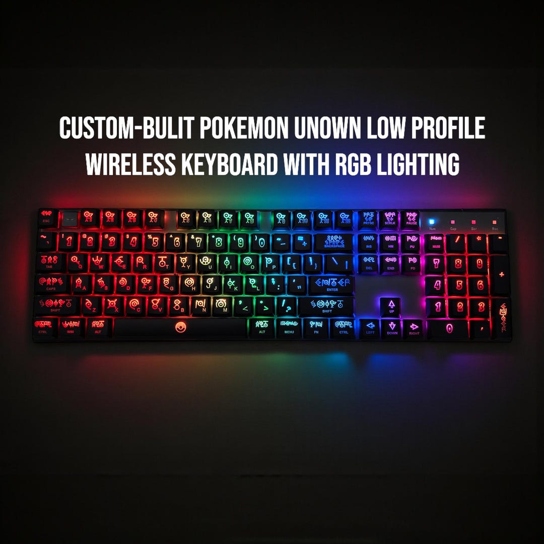Pokemon Unown Low Profile RGB Mechanical Keyboard | Wireless Bluetooth ...