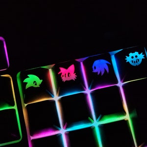 Sonic the Hedgehog Characters Backlit Keycap Pack Mechanical Keyboard ...