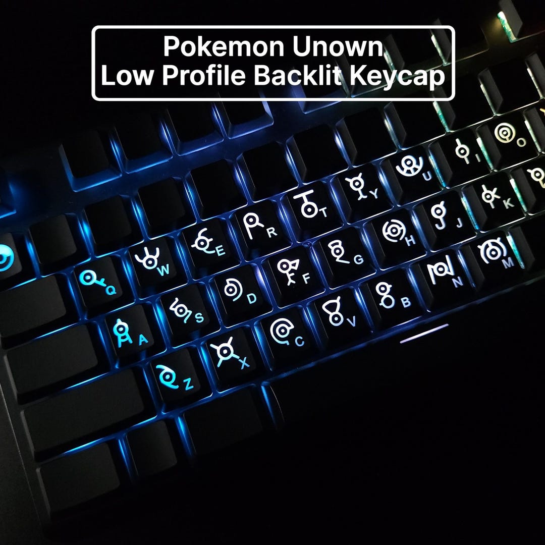 Low Profile - Pokemon Unown Backlit Keycap Set | Low Profile Mechanical ...