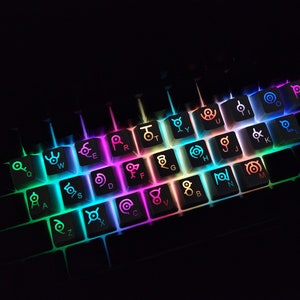 Pokemon Unown OFF WHITE Backlit Keycap Set (A to Z / 26 Keycaps ...