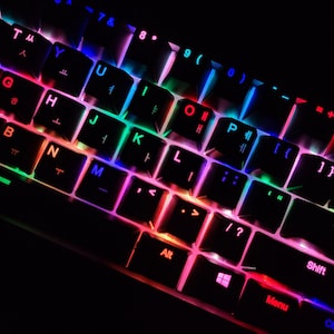 English & Korean Dual Languages Backlit Keycaps Set for Mechanical ...