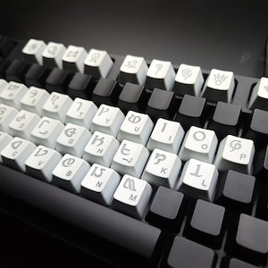 FFXIV off White Backlit Keycap Set (A to Z / 26 Keycaps) | FFXIV "the ...