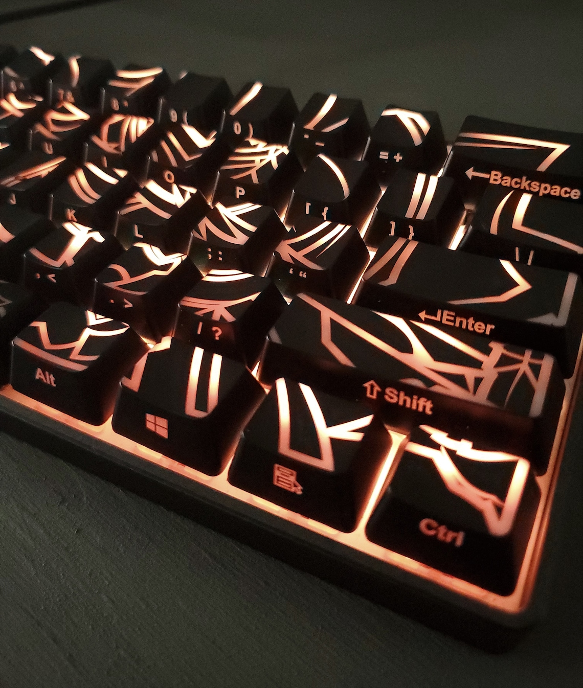 Custom Pattern Backlit Keycap Set top and Front Side Print - Etsy