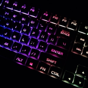Nasa Font South-facing Legends Backlit Keycap Set-nasalization Font ...