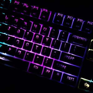 Daedric Font Backlit Keycap Set (top Print Only or Top and Front Side ...