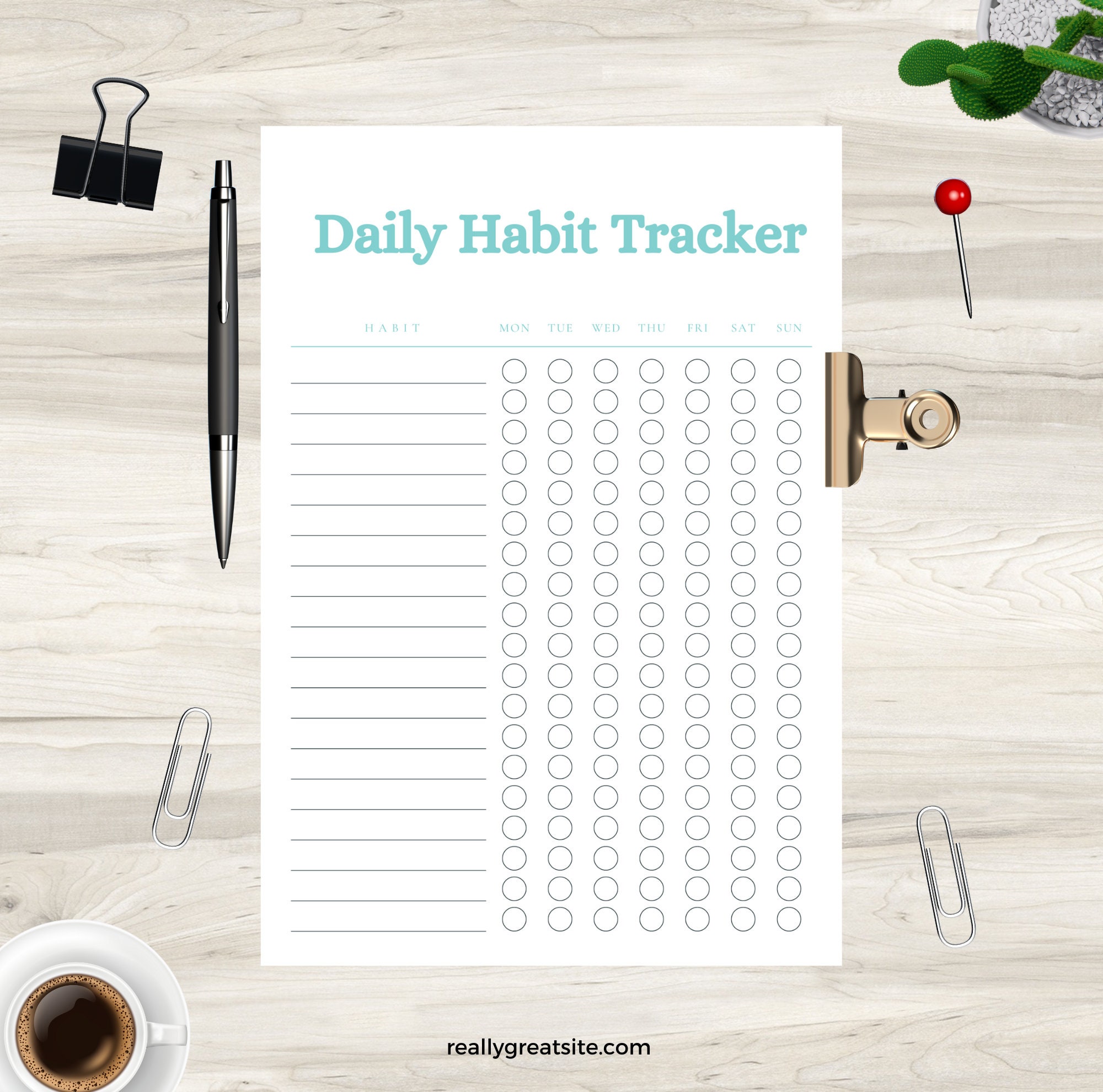 Customisable Daily Habit Tracker - Etsy
