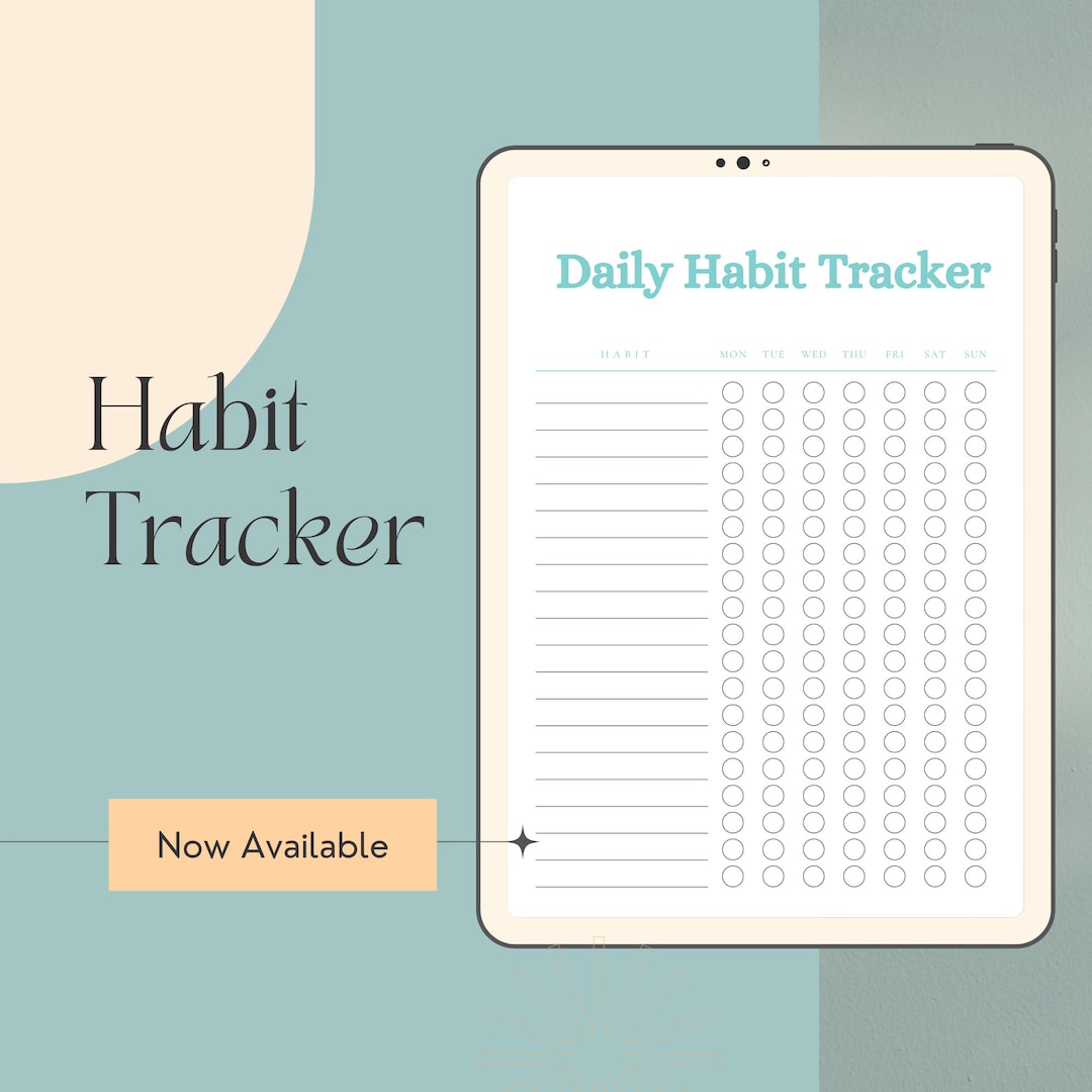 Customisable Daily Habit Tracker - Etsy